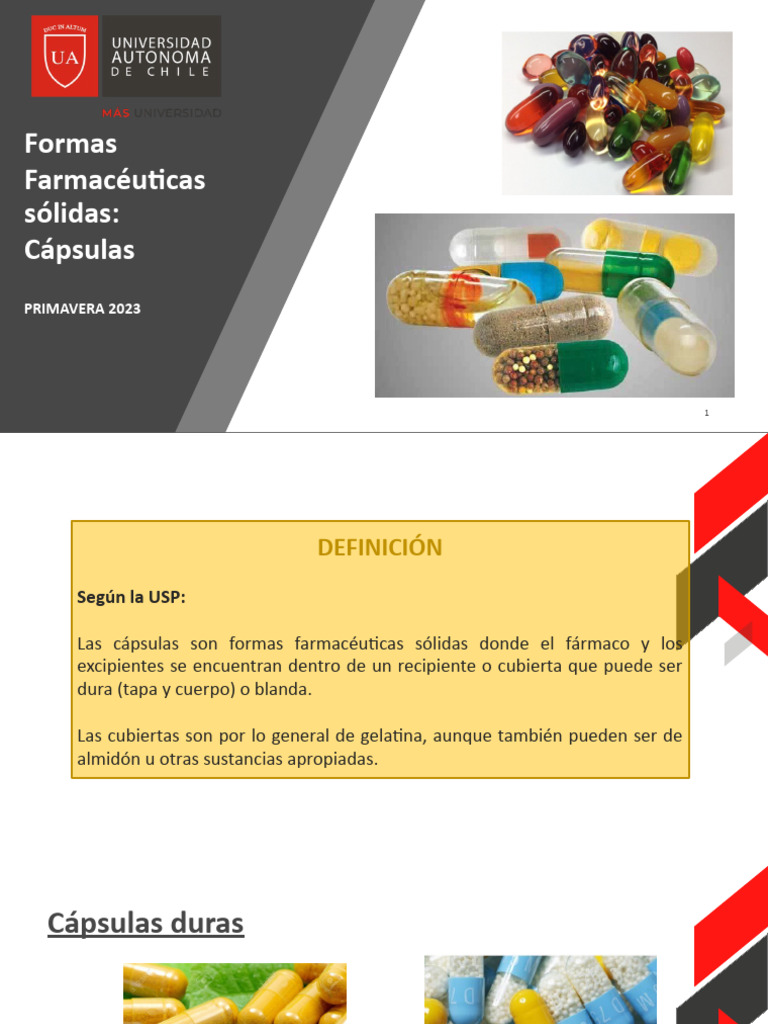 Clase N°10 - Cápsulas | PDF | Farmacología | Sustancias químicas