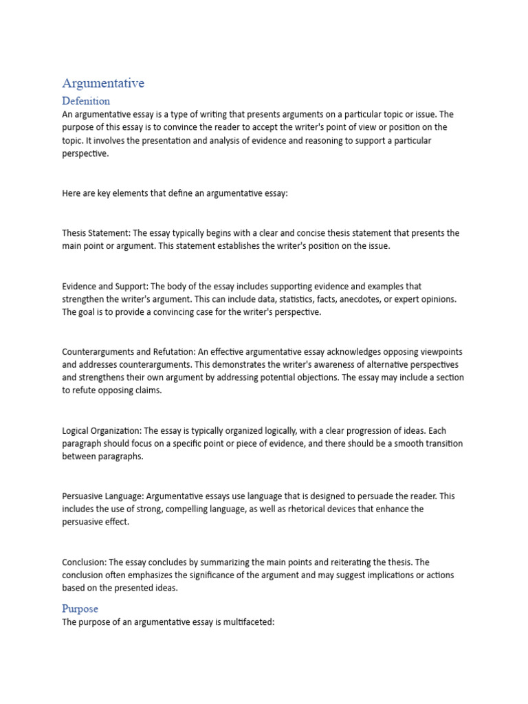 Understanding Argumentative Essays | PDF | Essays | Argument