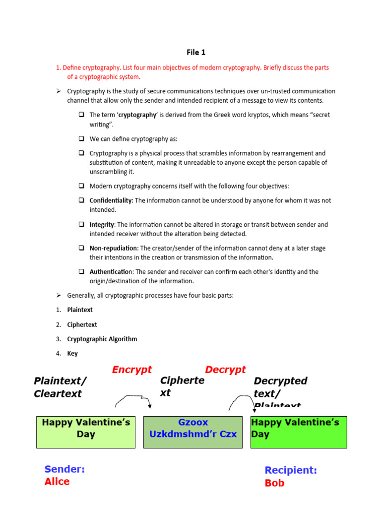 Crytography Final | Download Free PDF | Public Key Cryptography | Cryptography