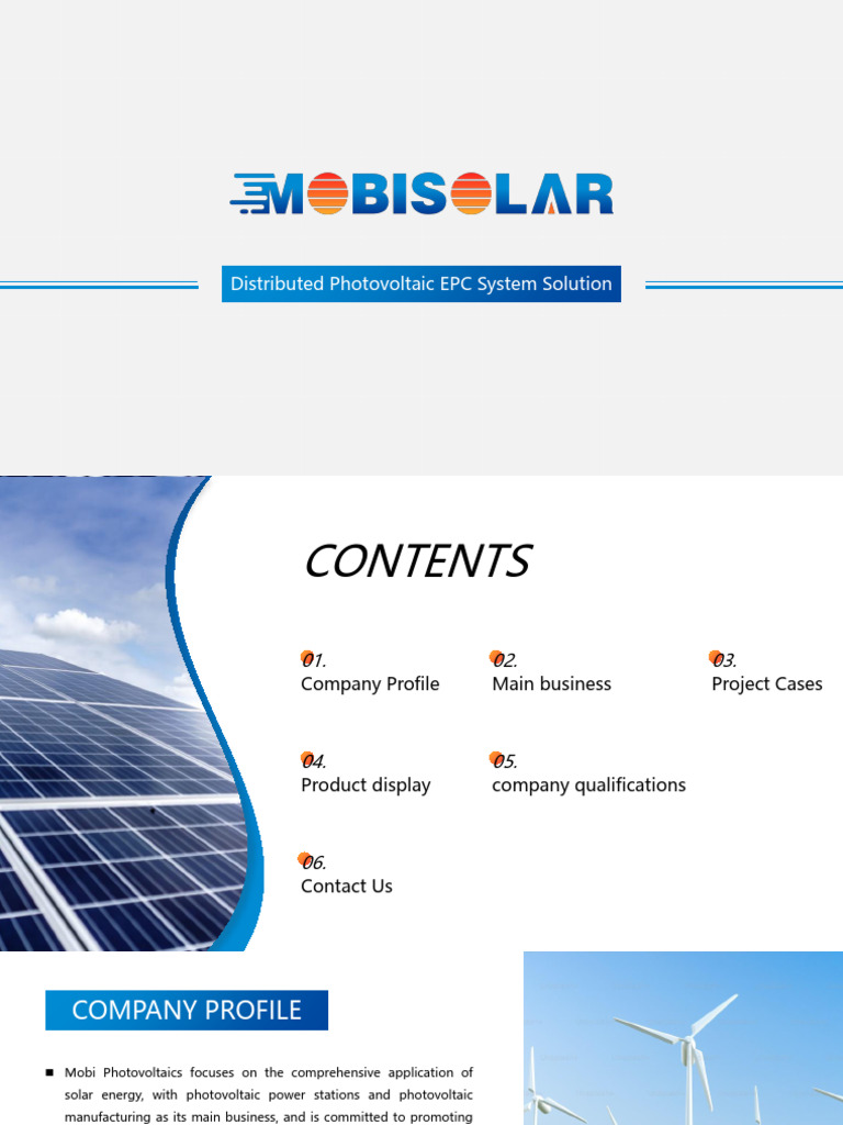MOBI SOLAR COMPANY PROFILE | PDF | Photovoltaics | Photovoltaic System