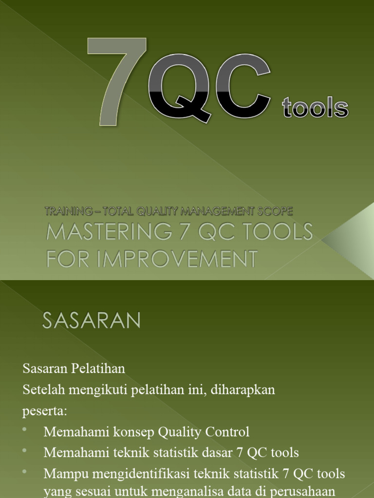 Pelatihan 7 QC Tools untuk Quality Control | PDF | Bisnis | Teknologi ...