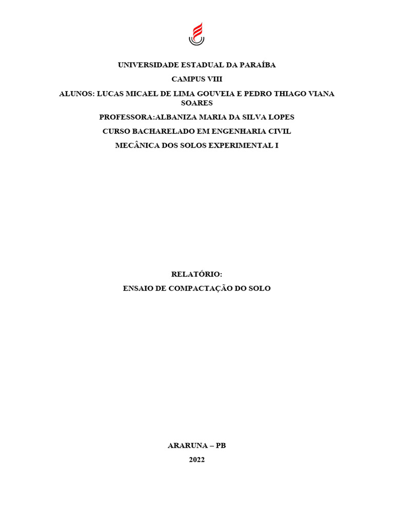 Ensaio de Compactação de Solo Proctor | PDF | Ciências Físicas ...