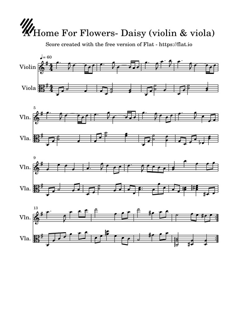 A Home For Flowers - Daisy (Violin & Viola) | PDF