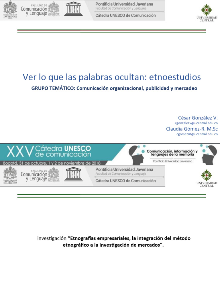 Etnoestudios - Presentación Ponencia Catedra Unesco | PDF | Etnografía | Comportamiento