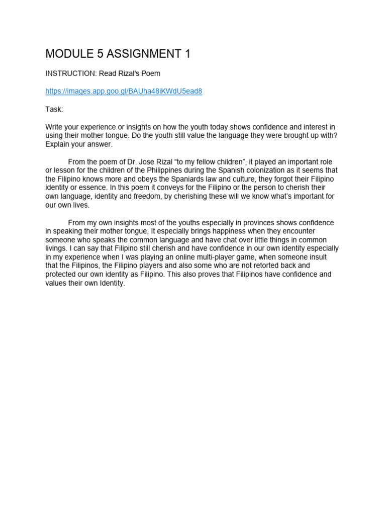 LWR Module 5 Assignment 1 | PDF | Wellness