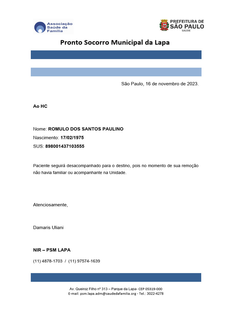 Carta Social Modelo 2023 | PDF