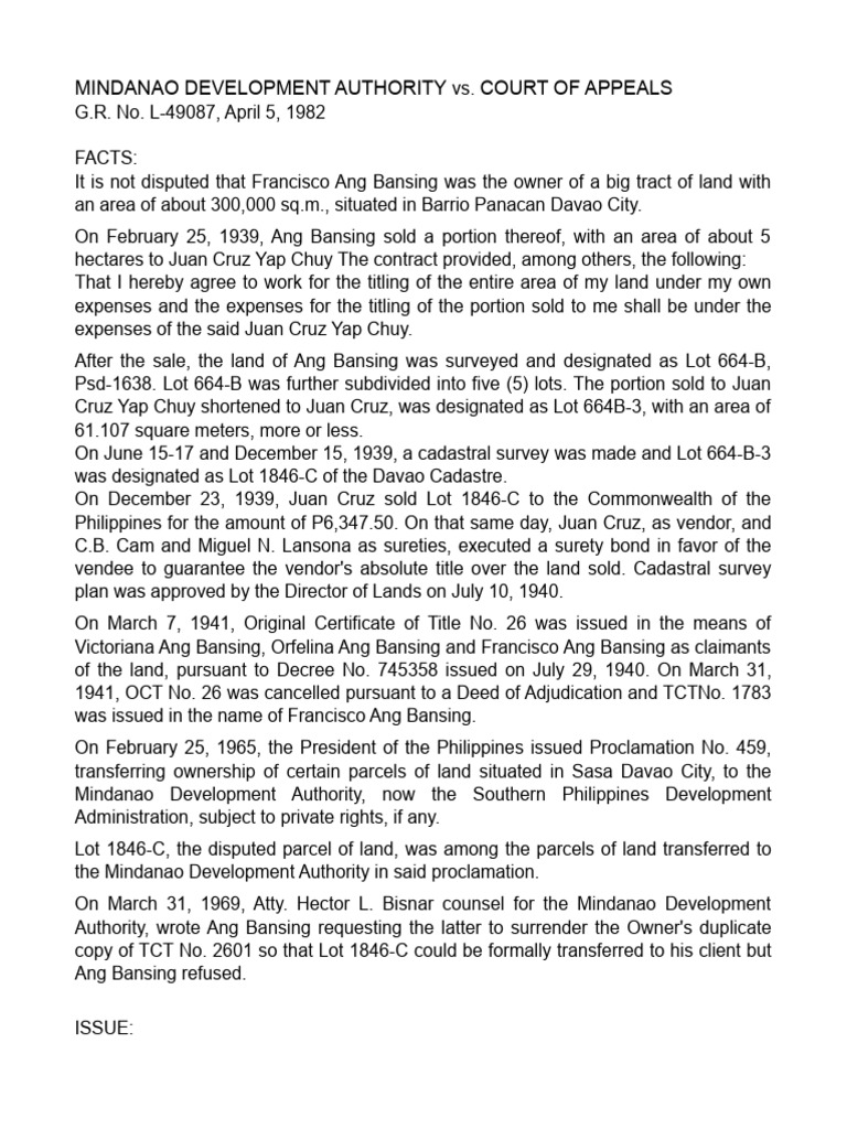 Mindanao Development Authority Court of Appeals | PDF | Trust Law | Common Law