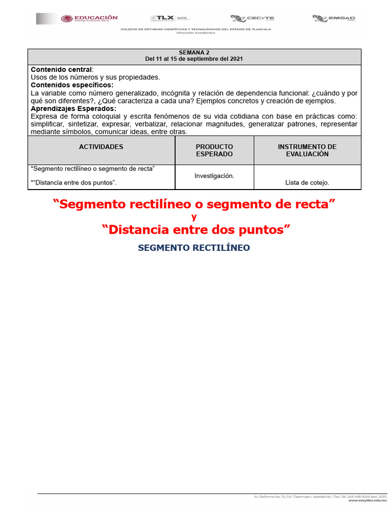 Segmento Rectilineo | Descargar gratis PDF | Matemáticas