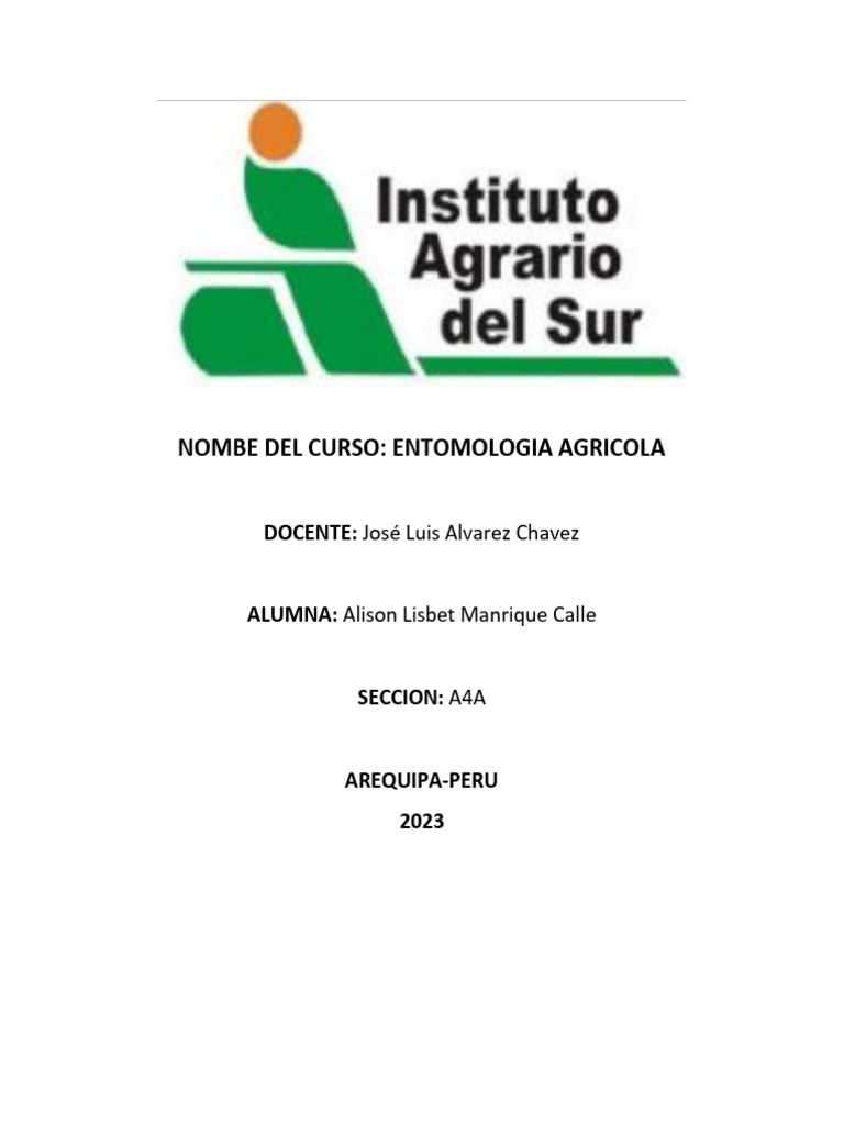 Alison Manrique - Entomologia agricola-SESION 7 | PDF | Mosca | Control ...
