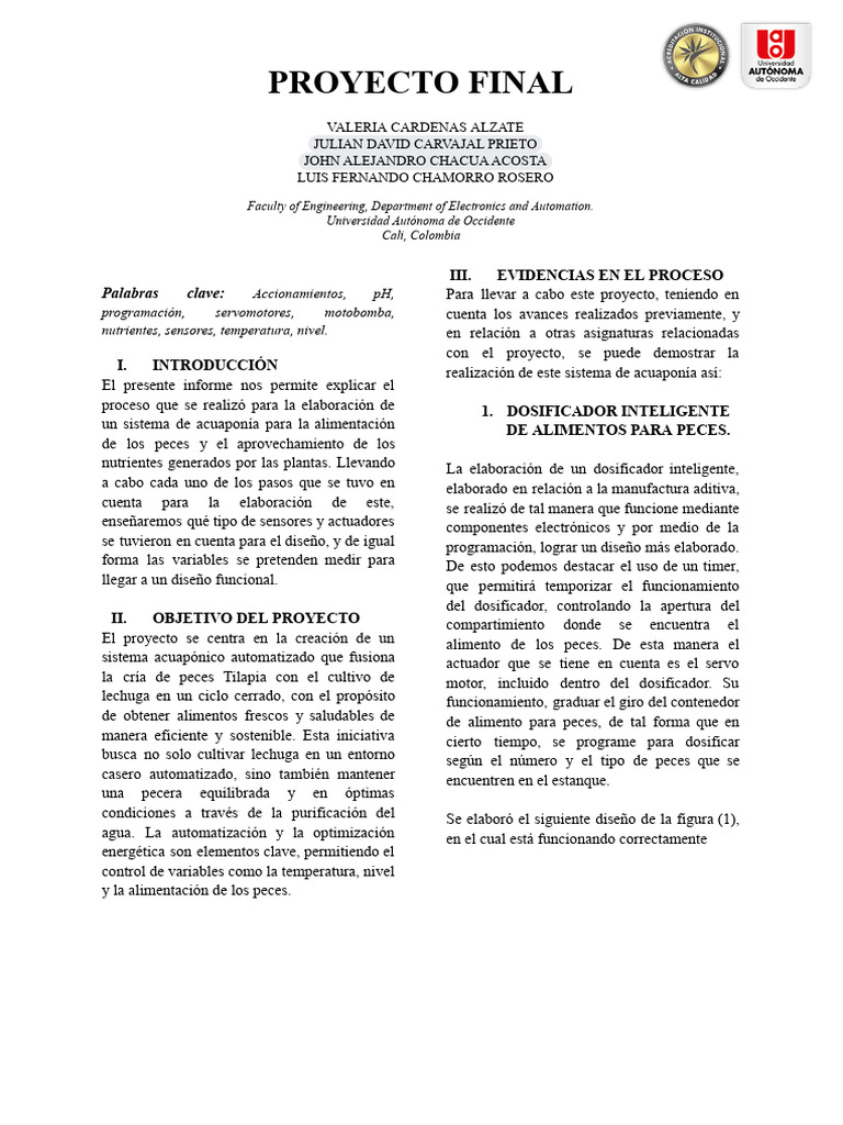 Proyecto Final Actuadores | PDF | Sensor | Ph