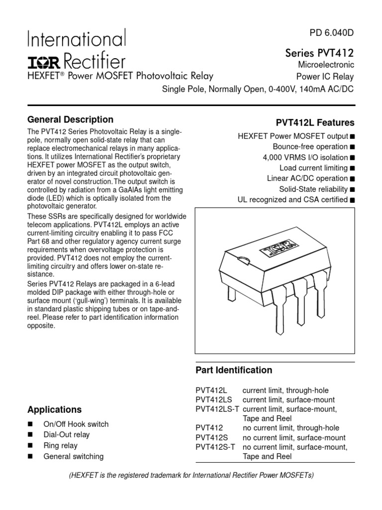 PVT 412 | PDF | Relay | Physical Quantities