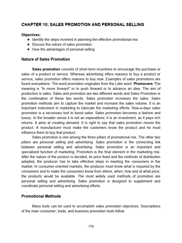 Sales Promotion & Personal Selling Guide | PDF | Sales | Marketing