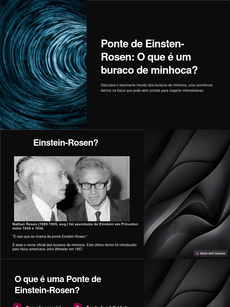 Ponte de Einstein-Rosen e Buracos de Minhoca | PDF | Ciências Físicas ...