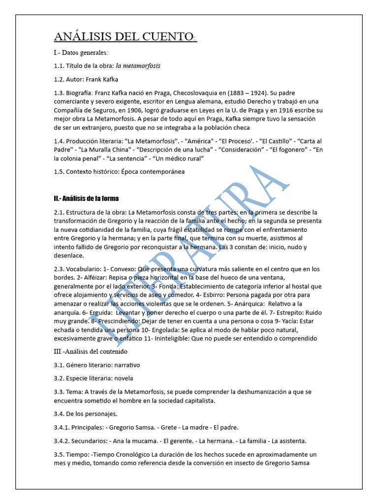 ANÁLISIS DEL CUENTO - Trujillo Carbajal Melany 5to C | PDF | La ...