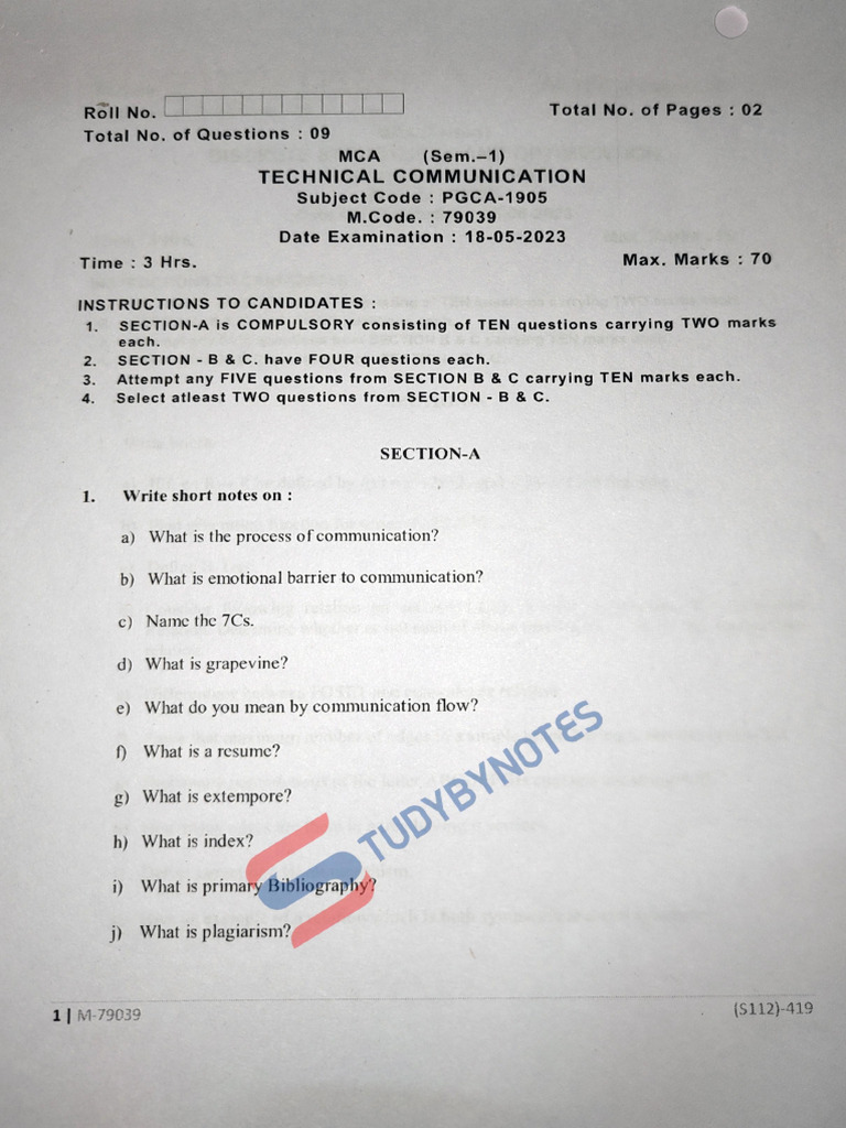 Question Paper | PDF