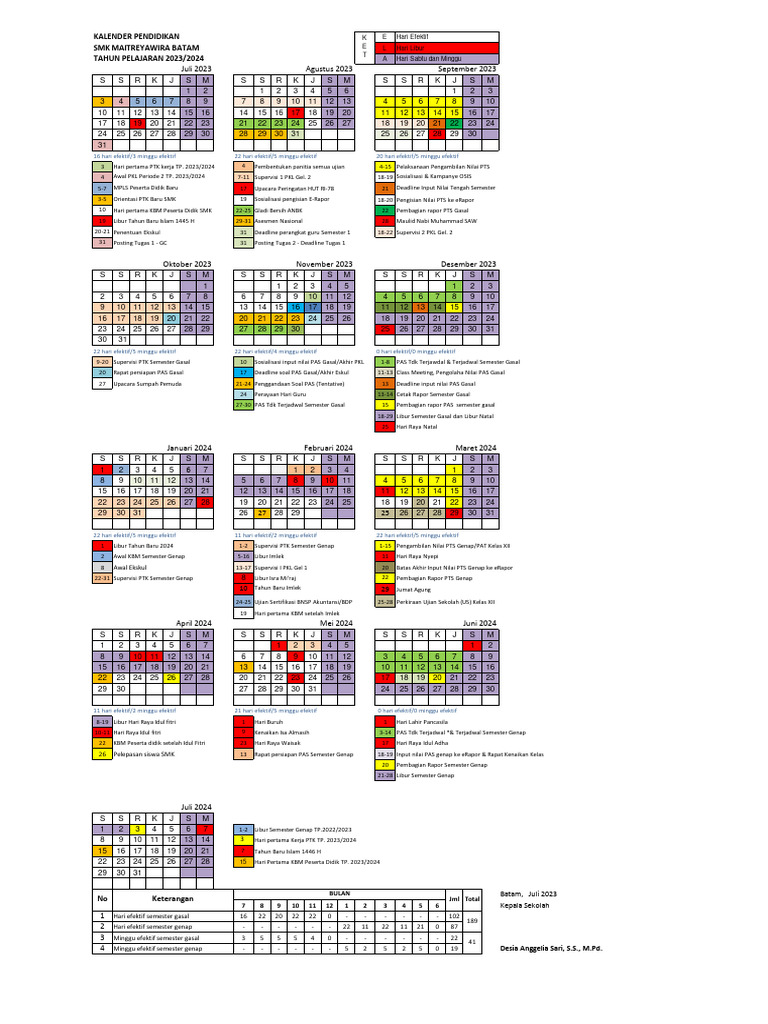 Kalender Pendidikan SMK 2023 2024 | PDF