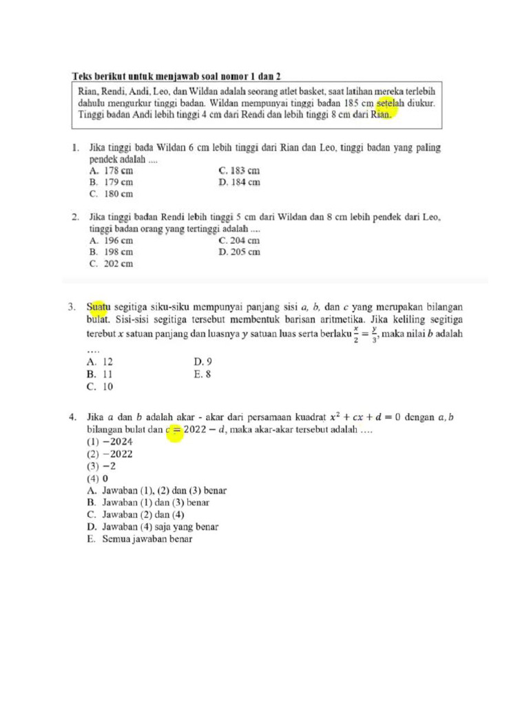 SNBT Latihan Soal | PDF