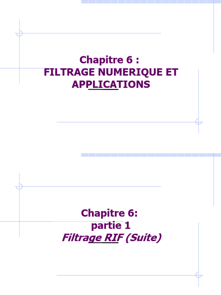 Filtrage Numérique : Méthodes et Applications | PDF | Filtre ...