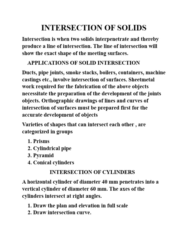Intersection of Solid Ss2 Note | PDF | Technology & Engineering