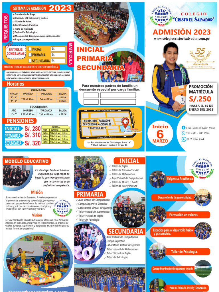 Triptico 2023 - Actual | PDF | Salón de clases