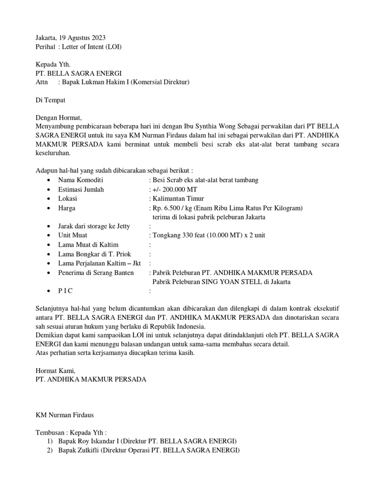 Surat Penawaran Scrab | PDF