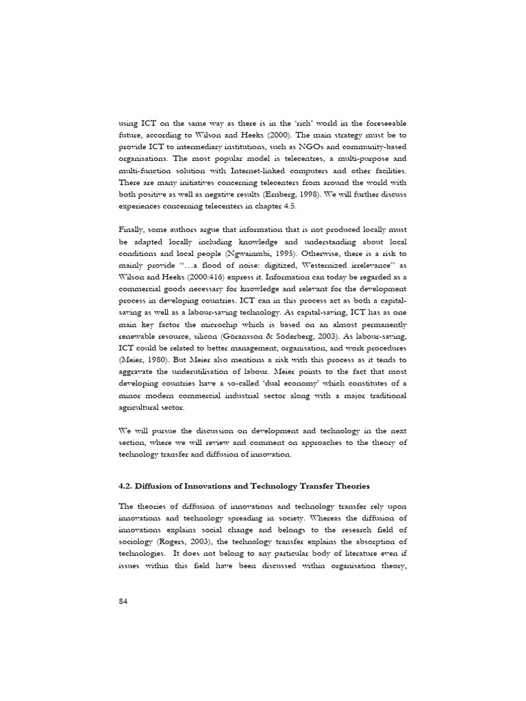 Diffusion of Innovations and Technology Transfer Theories | PDF | Innovation | Procedural Knowledge