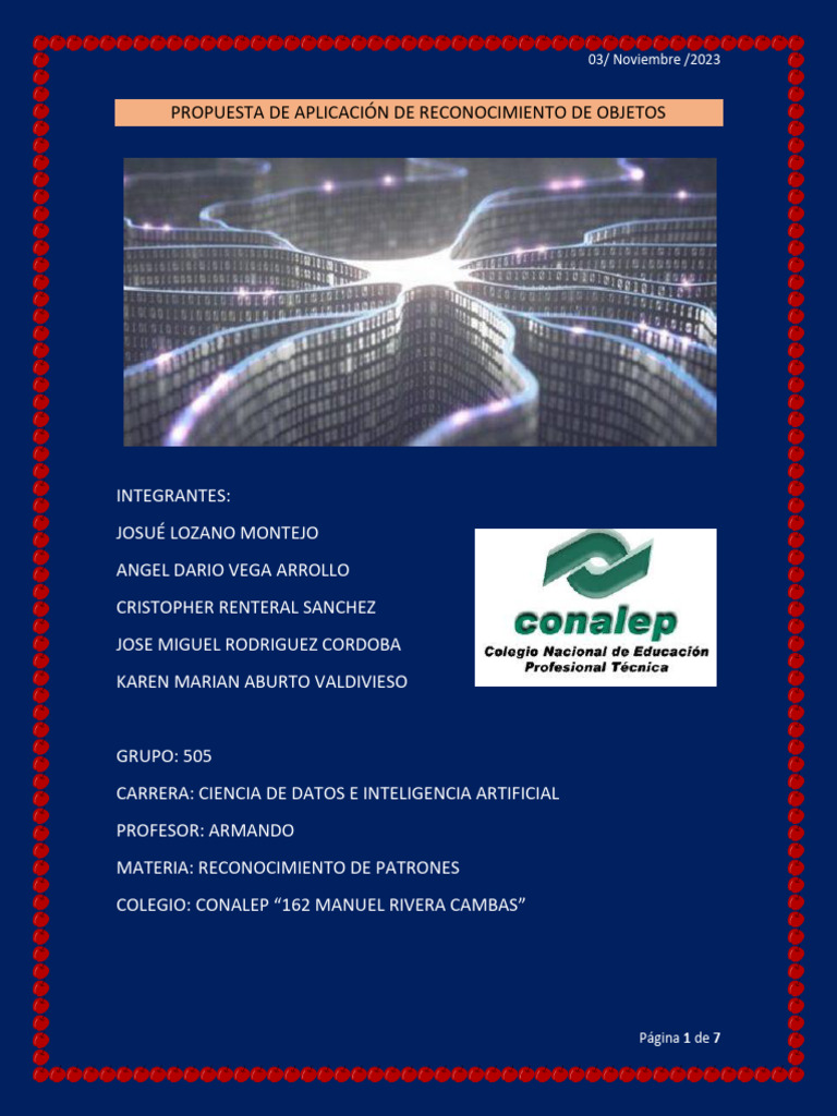 Propuesta de Aplicación de Reconocimiento de Objetos | PDF | Inteligencia (IA) y semántica ...