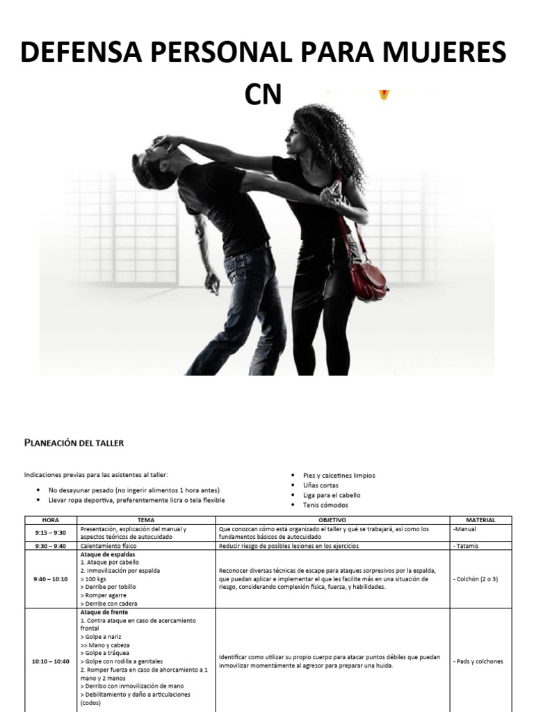 Taller de Defensa Personal Femenina | PDF | Autodefensa