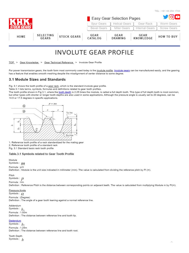 Involute Gear Profile | PDF | Gear | Mechanical Engineering