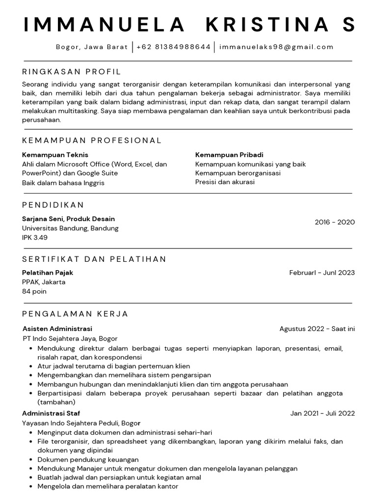 White Gold Elegant Minimalist Data Analyst Resume CV A4 Printable | PDF