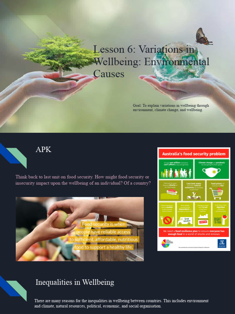 Lesson 6 - Variations in Wellbeing - Environmental Causes | PDF | Food ...