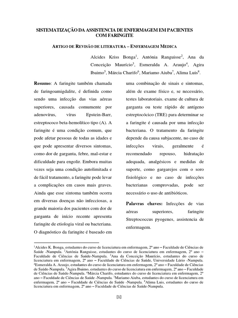 Faringite: Causas, Sintomas e Tratamento | PDF | Infecção | Medicina ...