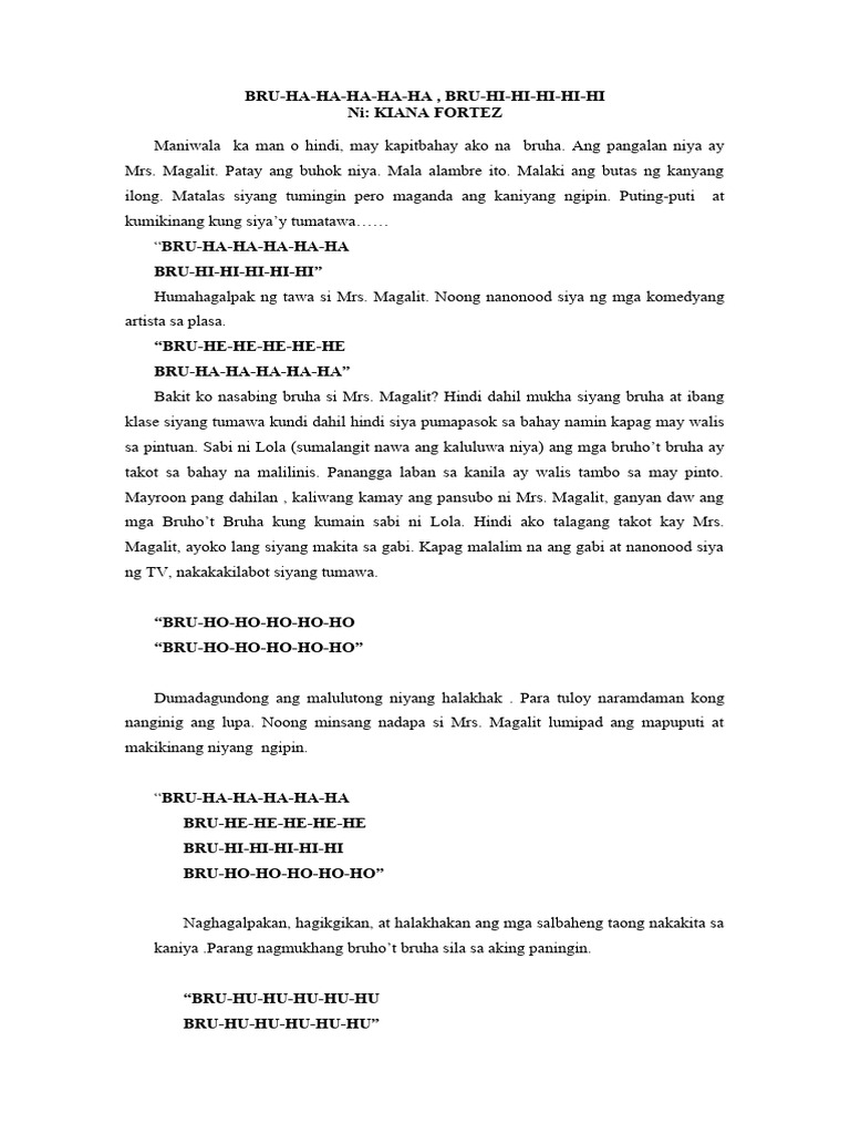 BRUHAHAHA - Masining Na Pagkukwento | PDF