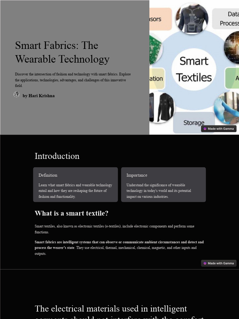 Smart Fabrics The Wearable Technology | PDF | E Textiles | Wearable Technology