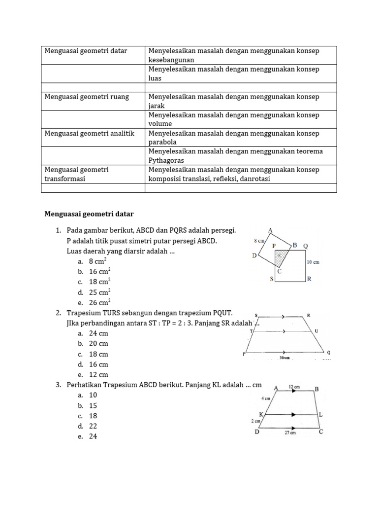 Geometri Latihan UP 2022 | PDF | Metode & Bahan Ajar