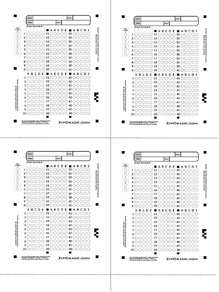 Zipgrade 50items | PDF