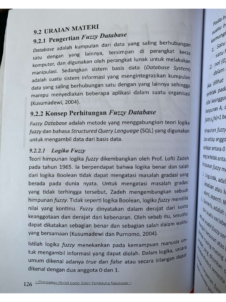 Bab 9 SPK (Fuzzy Database) | PDF