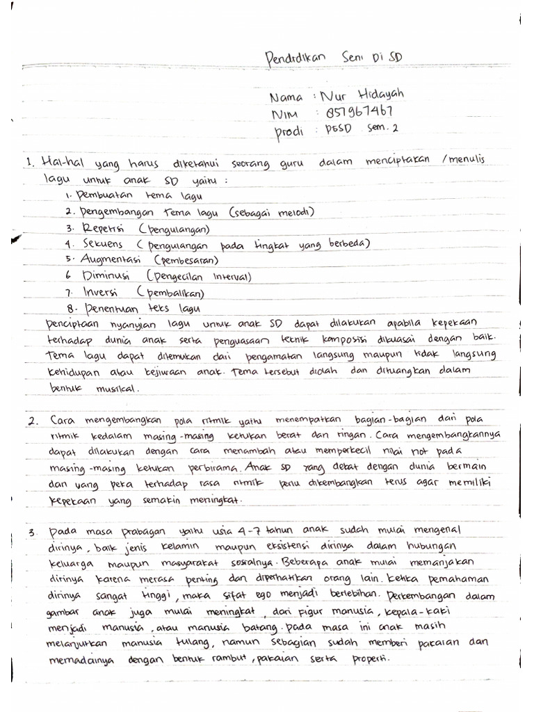 TT 2 Pendidikan Seni Di SD | PDF