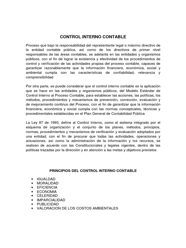 CONTROL+INTERNO+CONTABLE | PDF | Contabilidad | Estado financiero