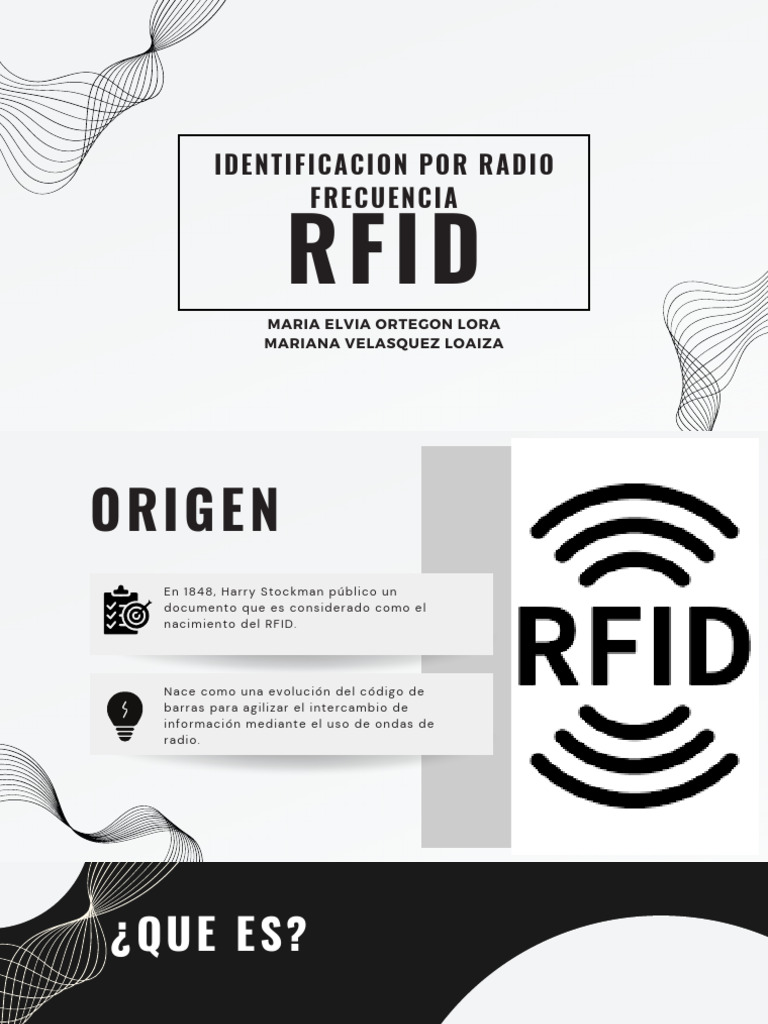 Diapositivas RFID | PDF | Identificación de frecuencia de radio | Ingeniería Informática