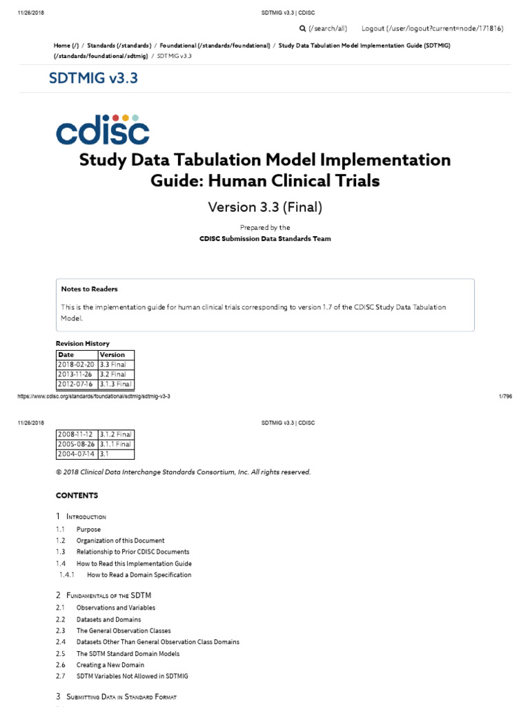 Sdtmig v3.3 | PDF | Information Science