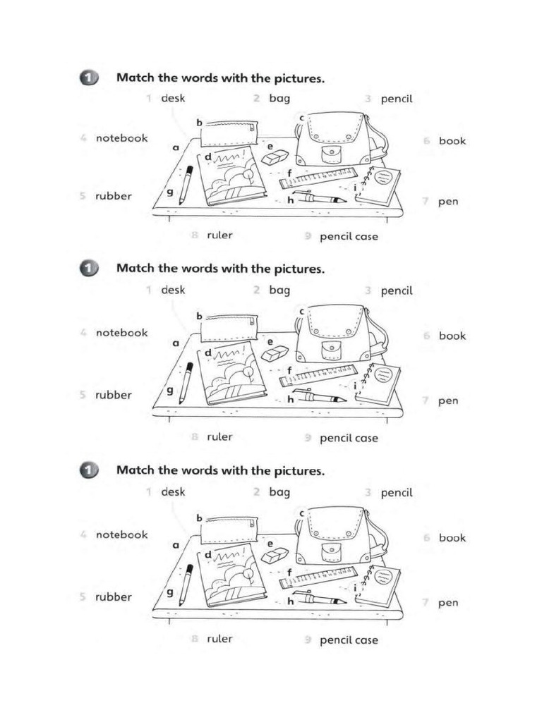 things in classroom match | PDF