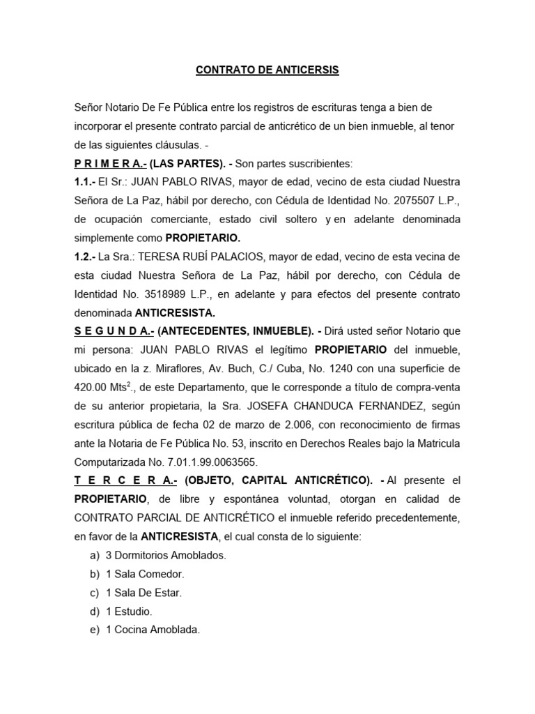 Contrato de Anticresis - Upds | PDF | Ley común | Justicia