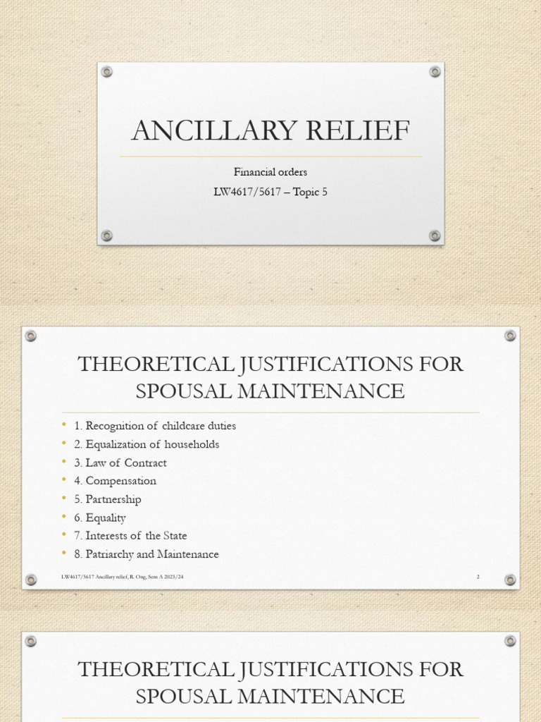 LW4617,5617 Topic 5 Ancillary Relief (Financial Orders) V2-2 | PDF ...