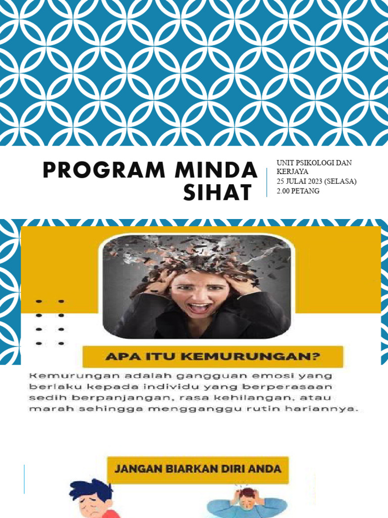 Slide Program Minda Sihat (Kemurungan) | PDF