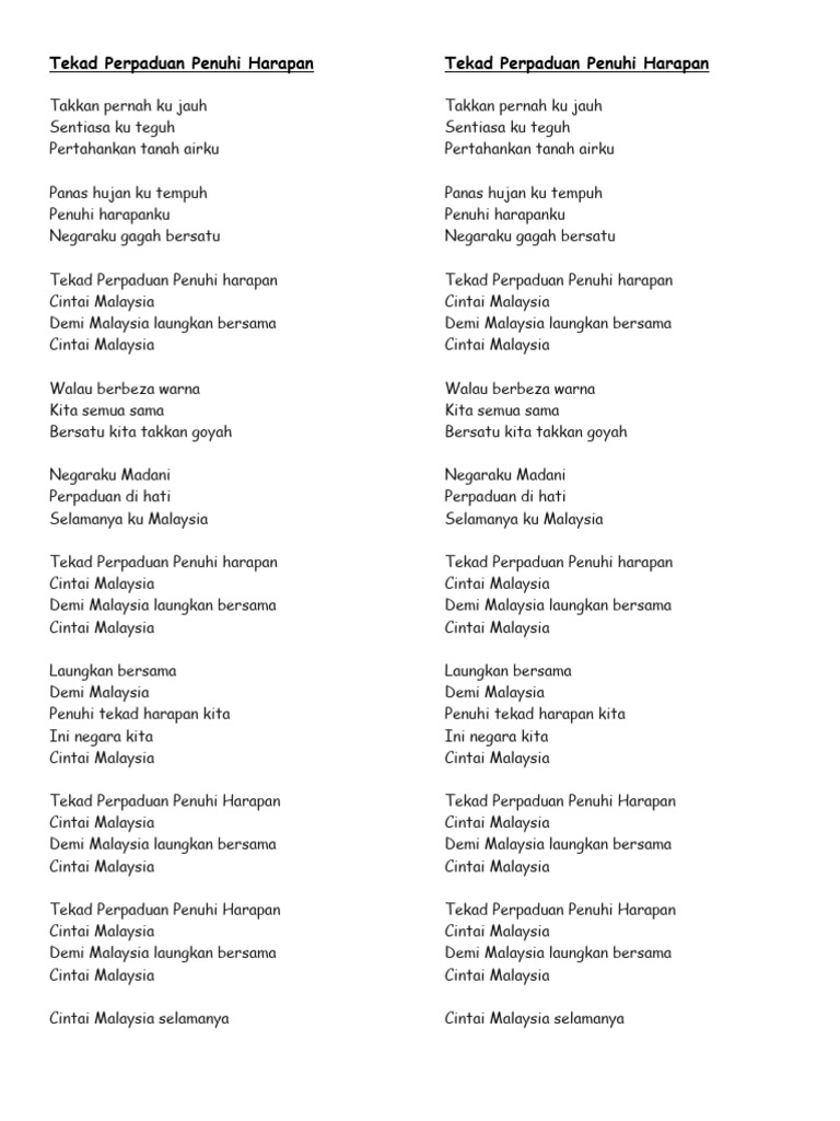 Tekad Perpaduan Penuhi Harapan | PDF