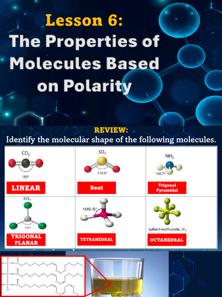 Lesson 6 - The Properties of Molecules Based On Polarity | PDF ...