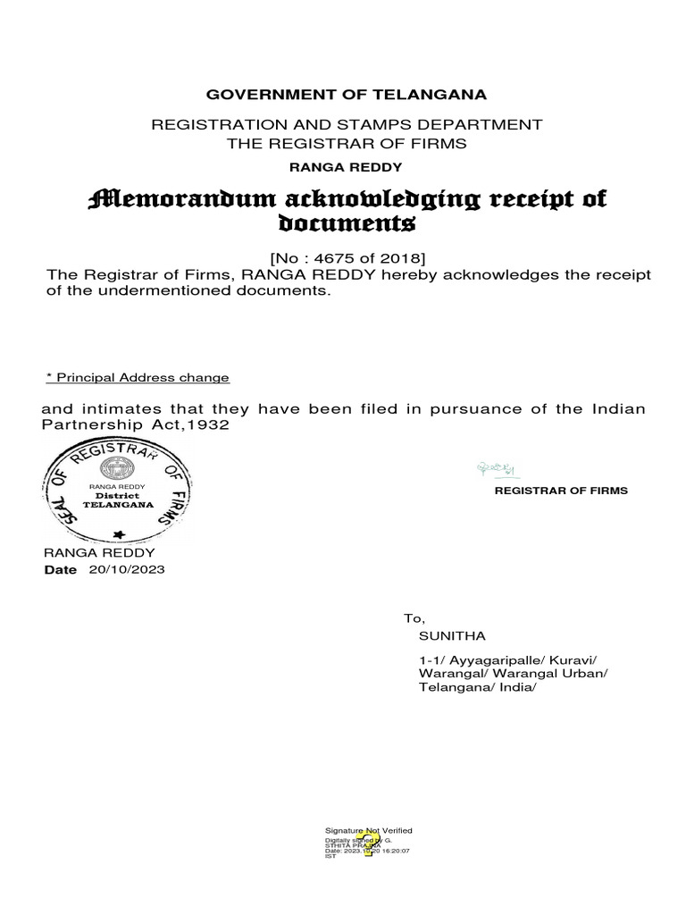 Ms Prajna Distance Coaching Centre Firm Certificate | PDF