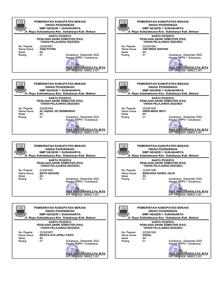 Kartu Cetak US | PDF