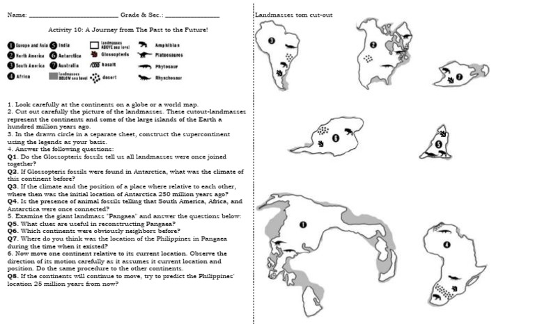 Continental Drift Theory Activity - Long | PDF